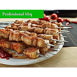 Killer's Instinct Outdoors Flat Metal Grilling Skewers Wider Thicker Stainless Steel Reusable BBQ Sticks Barbecue Skewers 14’’0.16’’0.05’’ Set of 24 Barbecue Sticks Metal Kebab Skewers For Grilling