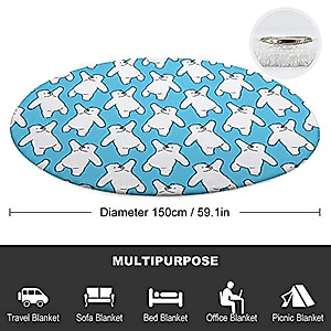 Polar Bear Pattern Flannel Fleece Blankets Thermal Soft Warm Throw Blanket Wrap for Bed Couch Sofa One Size