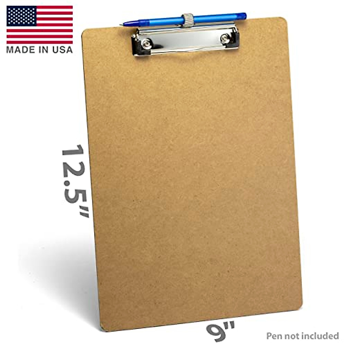 Officemate Wood Clipboard, Letter Size, Low Profile Clip with Pen Holder (83249)