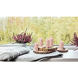 BOLSIUS 4 Pack Misty Pink Rustic Pillar Candles - 2 X 4 Inches - Premium European Quality - Natural Eco-Friendly Plant-Based Wax - Unscented Dripless Smokeless 30 Hour Party Décor and Wedding Candles