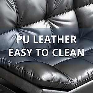 FONTOI Futon Sofa Bed Memory Foam Couch Sleeper Daybed Foldable Convertible Loveseat, Black