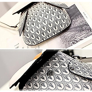 QZUnique Cute Owl Cartoon PU Leather Handbag Casual Satchel School Purse