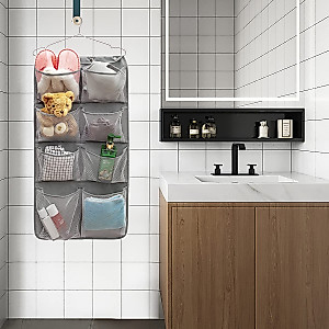 ANZORG Dual-Sided Hanging Closet Organizer Bra Underwear Socks Stocking Clothes Storage Bag with 16 Large Pockets (MESH POCKETS)