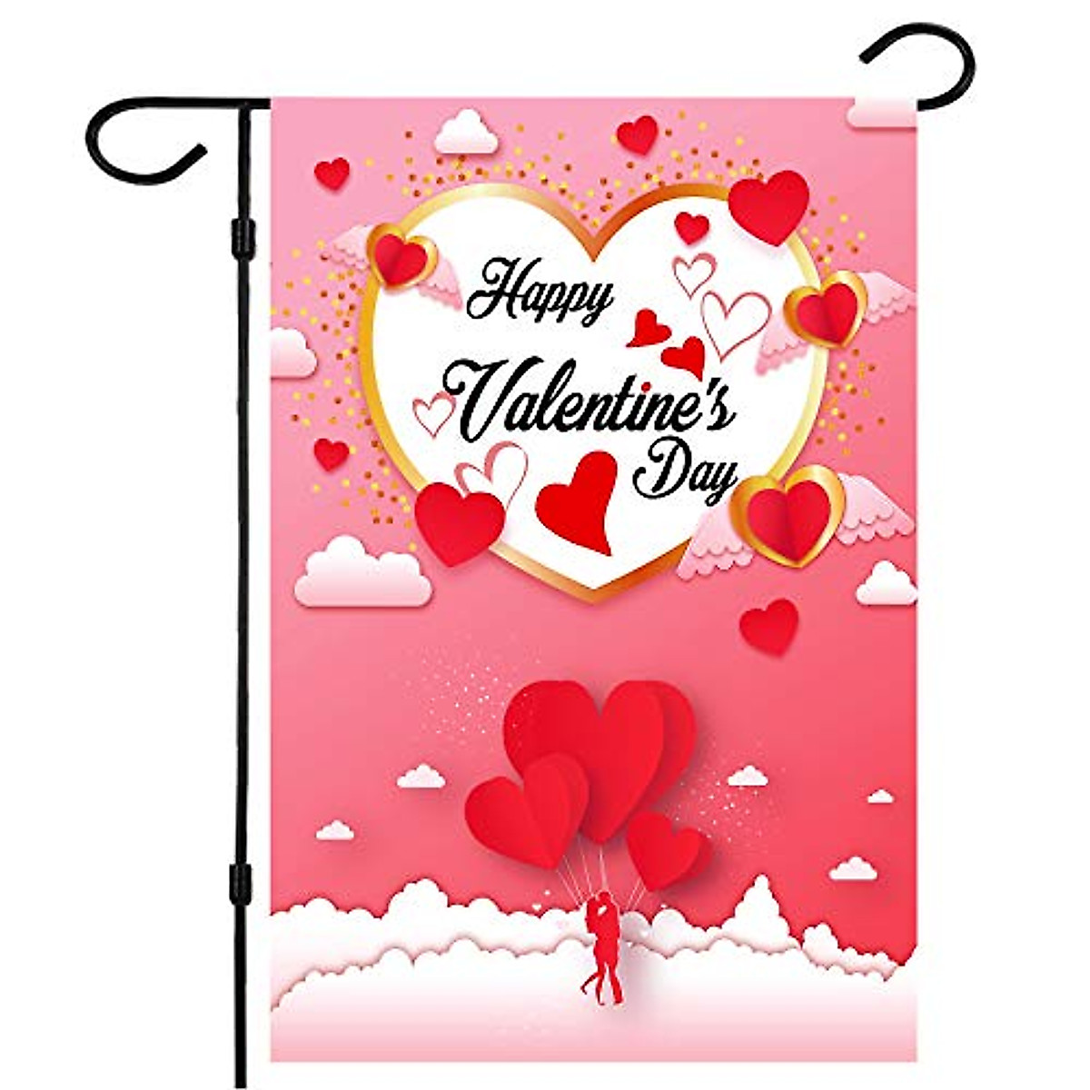 Valentine Flag, Double Sided Valentine's Day Flag Love Combination Valentine Garden Flag 12 x 18 Inch Valentine House Flags for Valentine's Day Decoration
