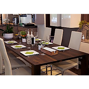 Acacia Guest Towel Napkin Holder 10x6", Paper Hand Towels Tray Holds Paper & Cloth Linen Napkin on Table, Kitchen Counter, Bathroom - Durable, Natural, Dark Stained Organizer for Party, Wedding, Event