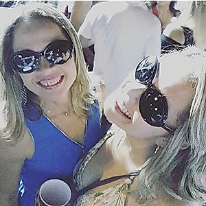 SAMBA SHADES Women's Sunglasses Polarized Lens Oversized Frame Retro Audrey Hepburn Style Black