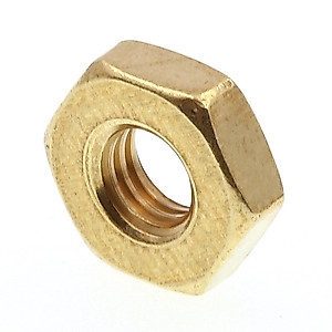 Prime-Line 9074192 Machine Screw Hex Nuts, #10-32, Solid Brass (50 Pack)