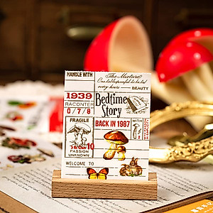 Vintage Rub On Transfers Stickers for Crafts,Diuhofart 8 Sheets Ephemera Scrapbooking Materials Transfer Stickers,Angles,Retro Objects,Mushrooms,Quote Number Decals for Paper,Fabric,Junk Journals