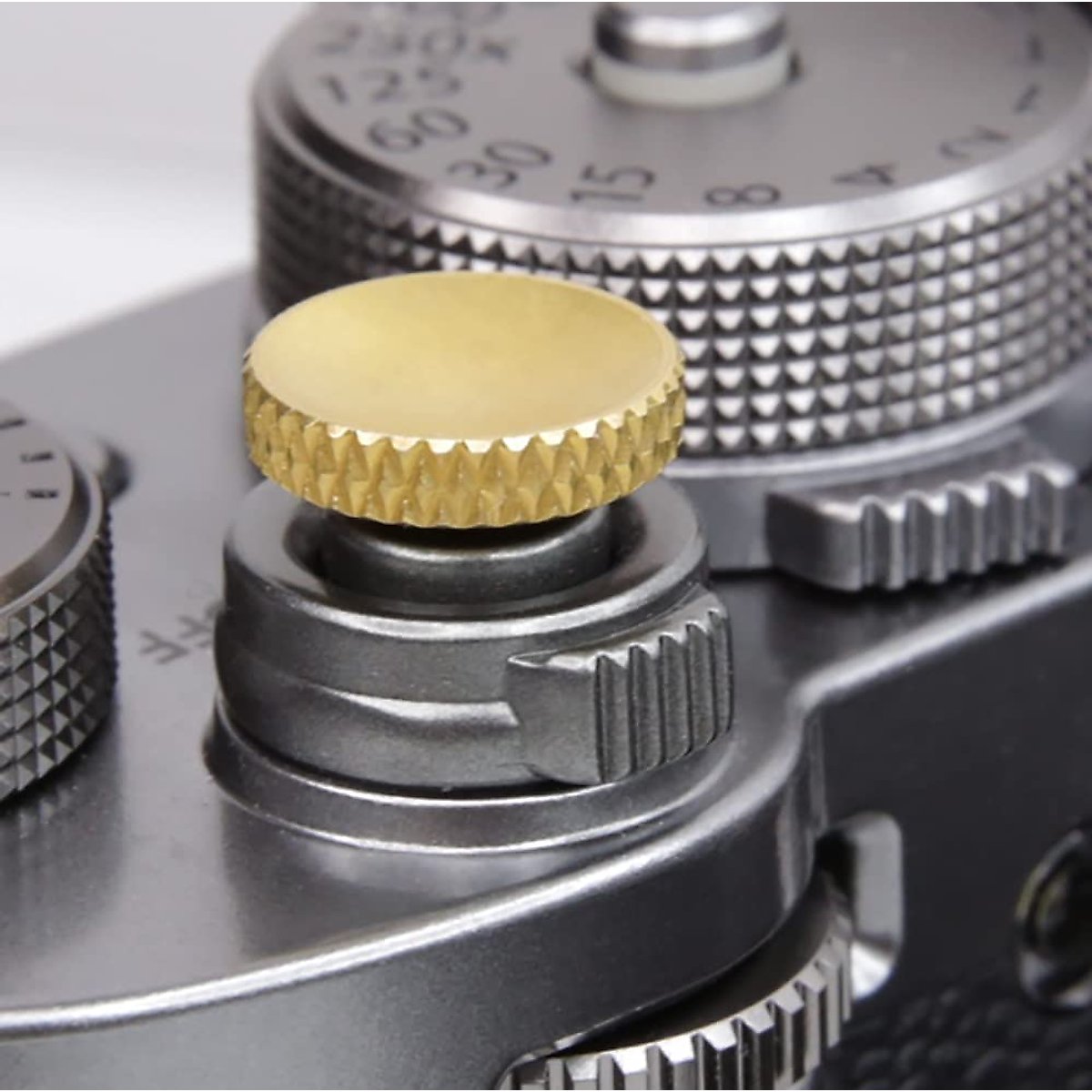 Foto&Tech Soft Shutter Release Button Compatible with Fuji Fujifilm X-T5 X-T4 X-T3 X-T30 X-T30 II X-T20 X-PRO3 X100V X100F X-E4 X-E3 RX1R II RX10 IV III Leica M10 M9 Nikon Df F3 (3PC, Gold +Ridges)