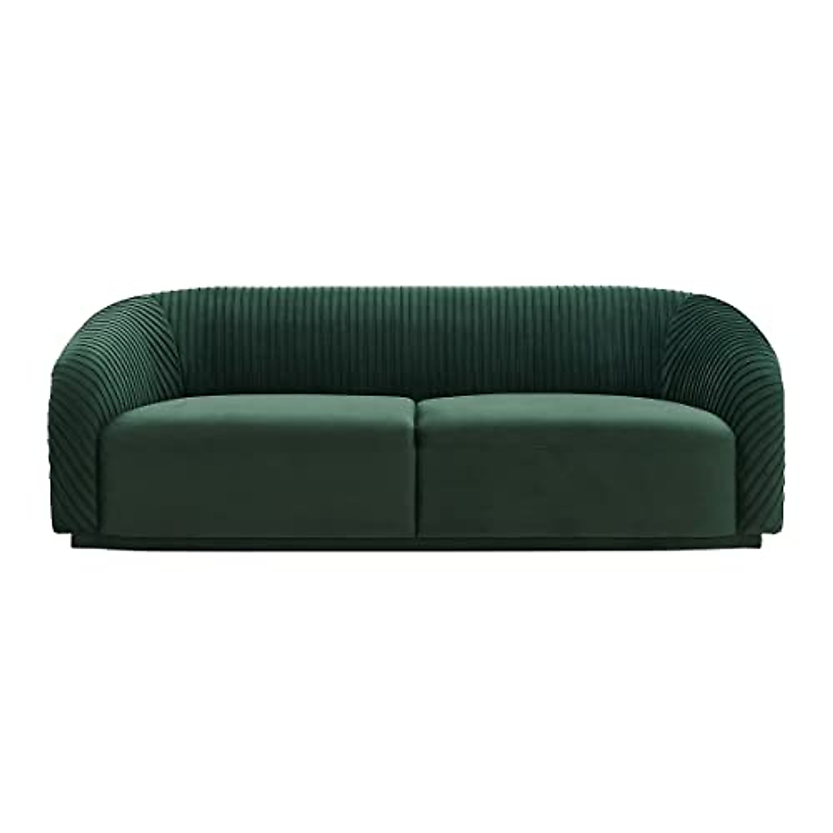 TOV Furniture Yara 31.3" H Velvet Upholstered Sofa in Pleated Forest Green