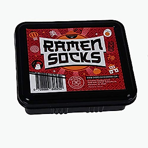 Clover Company Funny Novelty Socks - Ramen Noodles - Fun Gifts for Teenage Girls, Boys, Women, Men - Birthday, Stocking Stuffer, Secret Santa - Cute Cool Fun Weird Stuff, Red, One Size