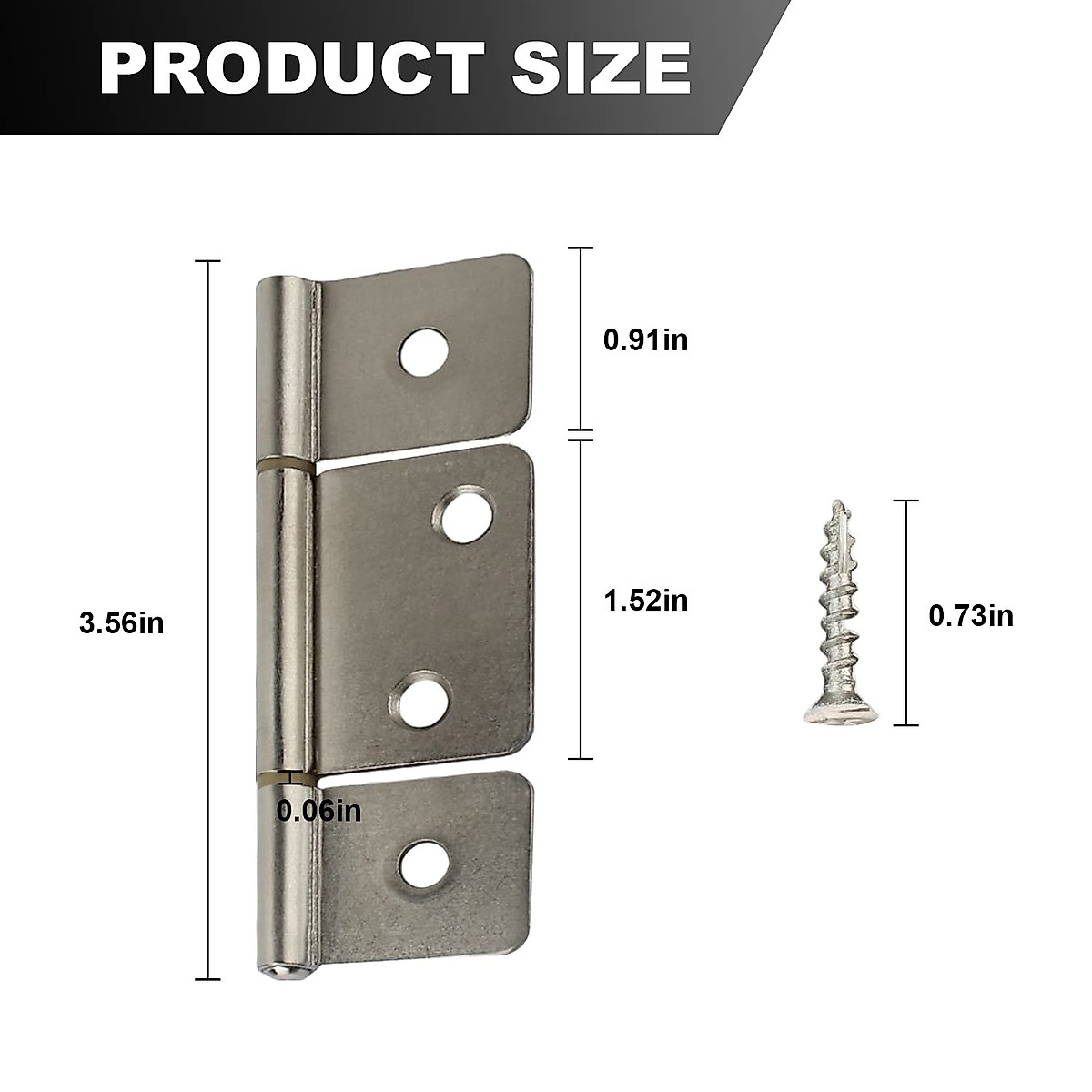 Three Leaf Non-Mortised Hinge for Mobile Home & RV Interior 4 Packa Satin Nickel Door Hinges with Screws