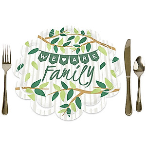 Big Dot of Happiness Family Tree Reunion - Family Gathering Party Round Table Decorations - Paper Chargers - Place Setting For 12