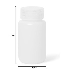 United Scientific™ 33407 | Laboratory Grade High Density Polyethylene (HDPE) Wide Mouth Reagent Bottle | Designed for Laboratories, Classrooms, or Storage at Home | 125mL (4oz) Capacity | Pack of 12