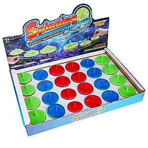 24 PCS Light Up Mini Spinning Tops LED Hand Spinners Toys with Colorful DIY Stickers Design Your Own - Novelty Bulk Stocking Stuffers Party Favors