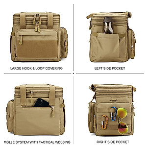 Gafetrey Large Tactical Lunch Box for Men, Insulated Lunch Bag Adult, Thermal Lunchbox Leakproof Waterproof Cooler Bag, Dual Compartment Lunch tote, Large Lunch Pail for Work Office Camping 24L