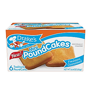 Drake's Mini Pound Cakes, 24 Traditional Pound Cakes (Pack of 4)