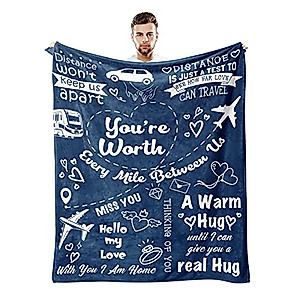 Long Distance Relationship Gifts, Boyfriend Gifts from Girlfriend, Birthday Gifts for Boyfriend Blanket 60"×50", Romantic Gifts for Him Anniversary Valentines Fathers Day, to My Boyfriend Blankets