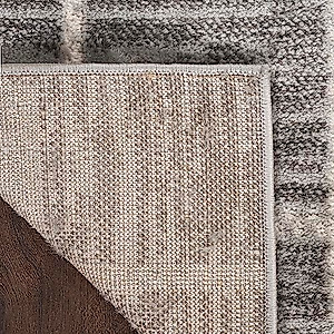 Nourison Serenity Home Contemporary Grey Ivory 7'10" x 9'10" Area -rug, Easy -cleaning, Non Shedding, Bed Room, Living Room, Dining Room, Backyard, Deck, Patio (8x10)