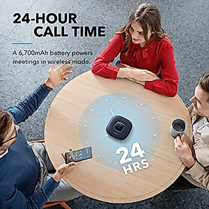Anker PowerConf Bluetooth Speakerphone, 6 Mics, Enhanced Voice Pickup, 24H Call Time, Bluetooth 5, USB C, Zoom Certified Bluetooth Conference Speaker, Compatible with Leading Platforms For Home Office