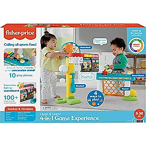 Fisher-Price Laugh & Learn Toddler Learning Toy, 4-In-1 Game Experience Sports Activity Center With Smart Stages For Ages 9+ Months