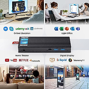 MeLE PCG02 Pro Fanless Mini PC Stick N5105 8GB/256GB Windows 11 Pro WiFi6 USB PD3.0 Micro Computer Stick Dual HDMI 4K Gigabit Ethernet BT5.2 Small PC on Business Office Industrial IOT Media Home