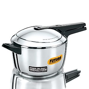 Hawkins-Futura F-56 Futura Induction Compatible Pressure Cooker, 5.5-Liter, Stainless Steel