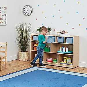 ECR4Kids Scoop-Front Storage Bins, 10-Pack, Powder Blue