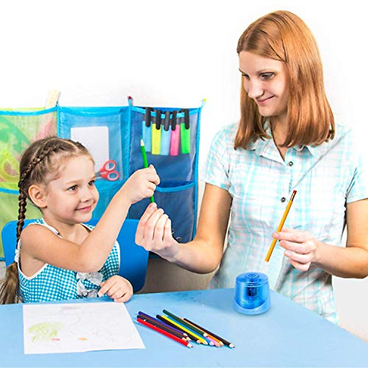 Electric Pencil Sharpener, Small and Portable Pencil Sharpener for NO.2 Pencils and Colored Pencils, Auto Feature and Durable for Classroom, Home and Office, USB Cable Included