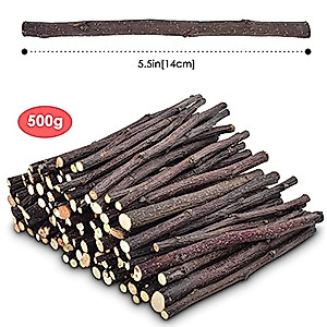 ERKOON 300g or 500g Natural Apple Sticks Small Animals Molar Chew Toys Apple Branch Chew Treats for Hamster Rabbit Chinchilla Bunny Guinea Pig Squirrel 