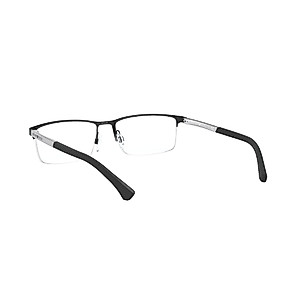 Emporio Armani Men's EA1041 Rectangular Sunglasses, Rubber Black/Demo Lens, 55 mm