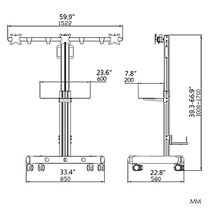 Monitor Arms & Monitor Stands Triple Monitor Mobile Cart Floor-standing Monitor Stand with Keyboard and Host Bracket Adjustable Monitor Stand Mount, Each Arm Holds Up to 22 Lbs Adjustable Arms Monitor