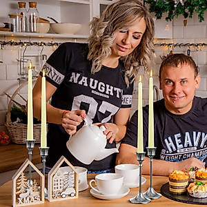 Long Taper Candle Handmade Vanilla Scented Smokeless Ivory White Candles 10 inch Unique Dinner Tall Taper Candlesticks for Home Decoration Wedding Party Gift Set of 4