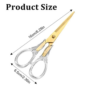 Heavy Duty Gold Scissors Craft Scissors Clear Acrylic Scissors Craft Office Professional Shears for Home School Office Paper Fabric