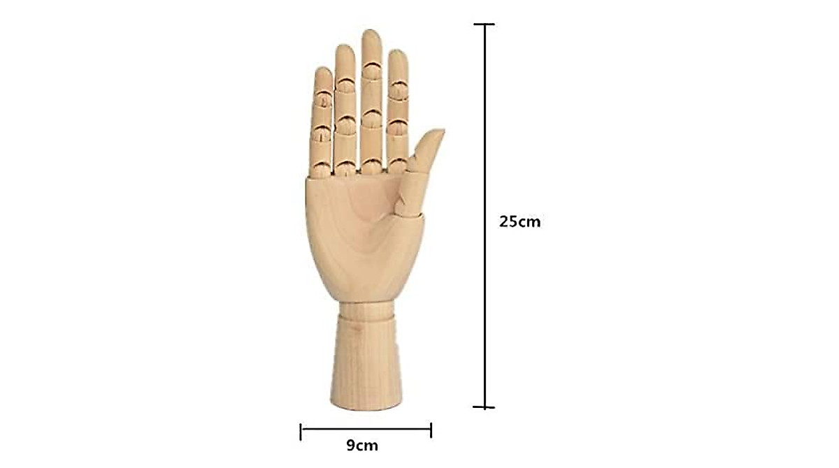 Posable Wood Hand Mannequin - 10" Artist Drawing Model