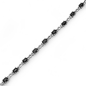7ct tgw Sapphire Infinity Tennis Bracelet for Women set in Sterling Silver (7 1/4 inches) | Real Sapphires in Sterling Silver