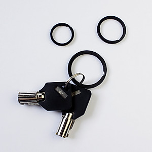 Flat Key Rings Key Chain Metal Split Ring 36pcs (Round 3/4 Inch, 1 Inch and 1.25 Inch Diameter), for Home Car Keys Organization, Electroplated Black