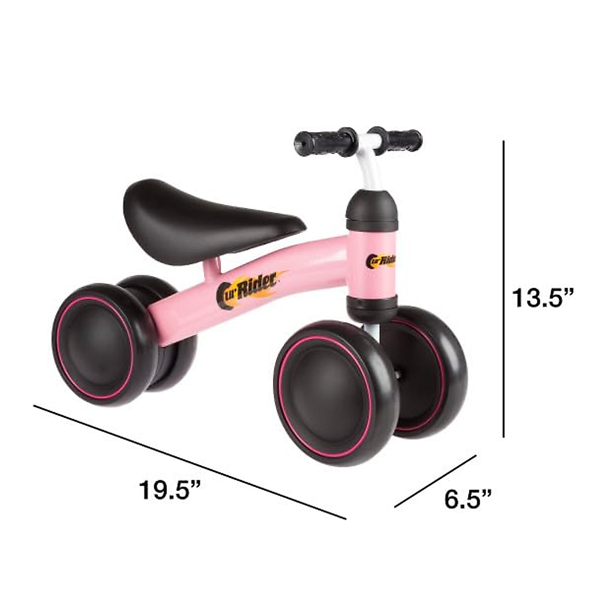 Ride On Mini Trike with Easy Grip Handles, Enclosed Wheels and No Pedals for Learning to Walk for Baby, Toddlers, Boys and Girls by Lil’ Rider (Pink)
