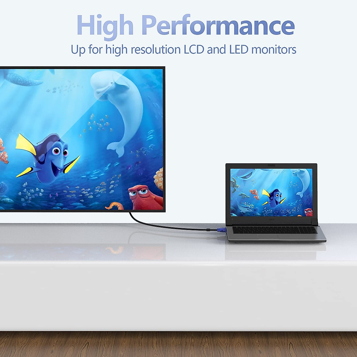 Weduda VGA to VGA Video Cable 6 feet/1.8m, 15 pin 1080P Full HD Male to Male Monitor Cable for Computer PC Laptops TV Projectors to Monitor Screen Projector with VGA Plug Port