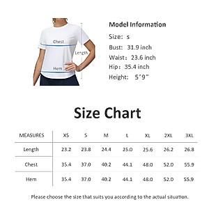 THE GYM PEOPLE Women's Workout Short Sleeve Breathable T-Shirts Athletic Yoga Tee Tops Black