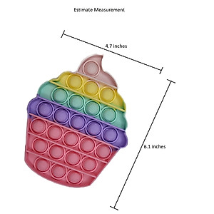 A Plus Formula Pop It Toy - Push Bubble Fidget - Sensory Silicone Stress Reliever - Autism Special Needs - Game Toys - for Toddlers, Kids, Children, Adults (Cupcake)