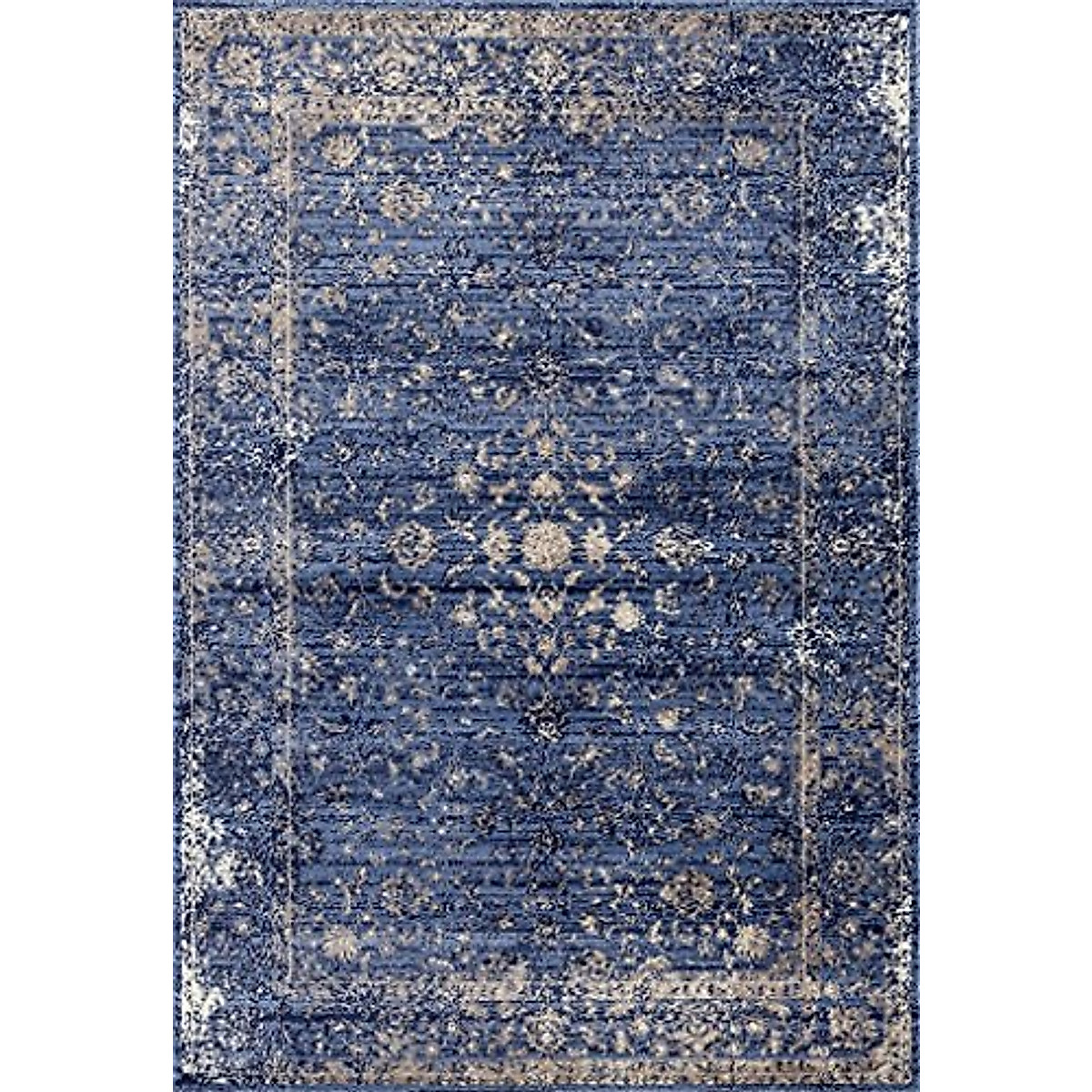 Luxe Weavers Distressed Blue 5 x 7 Area Rug Vintage Carpet
