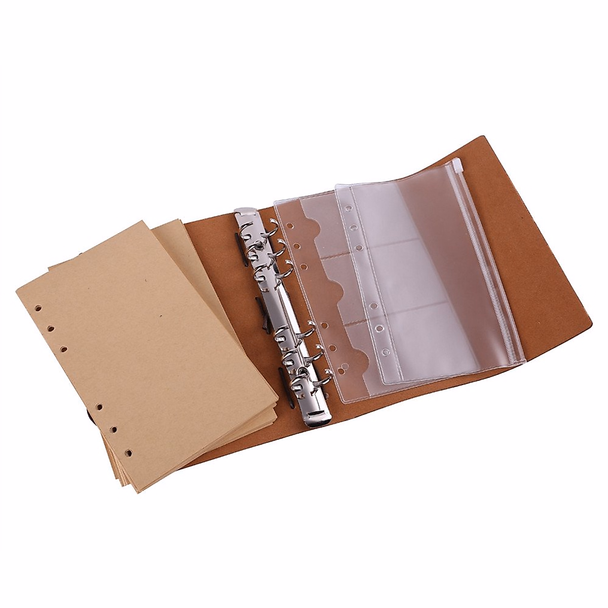 Leather Journal Notebook, MALEDEN Spiral Bound Traveler Notebook for Women Men Thanksgiving Refillable Daily Planner Sketchbook Diary with Zipper Pocket