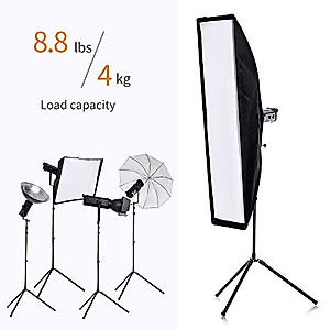 K&F Concept 86.6 inch/7.2ft Aluminium Photography Video Tripod Light Stand for Reflectors, Softboxes, Flash, Strobe Lights, Umbrellas, Compact Lightweight Travel Lighting Stands with Carry Case