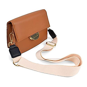 Bag/Purse Strap Replacement Crossbody Shoulder For Women Adjustable Jacquard Woven Guitar Strap Style (Apricot)