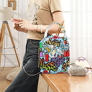 Graffiti Vibes Blue Yarn Storage Organizer,Knitted Yarn Bag,Home Storage,Gifts for Crocheters,Portable Storage Bag