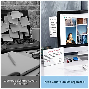 ARCOBIS Acrylic Dry Erase White Board with Side Magnets, 3 Pcs Magnetic Memo Whiteboard with 2 Markers and 1 Eraser, Removable to-Do List Board for Computer Monitor, Refrigerator, Desk