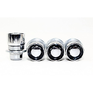 Set of 4 12x1.5 Veritek OE 1.47 Inch Mag Factory Style Replacement Chrome Lug Nut Wheel Locks with 2 Zinc Keys for Factory Wheels VPE-45700N2CH
