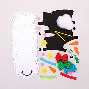 Baker Ross AT159 Snowman Ornament Sewing Kits - Pack Of 3, Christmas Arts And Crafts, Christmas Craft Kits for Kids