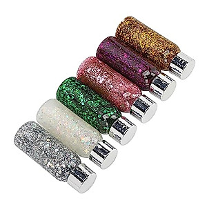 6 Colors Set Fine Glitter Holographic Glitter Craft Cosmetic for Body Face Hair Glitter Bulk, Glitter Tumbler Candle Making 180ML